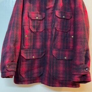 Woolrich | Jackets & Coats | Vintage Rare 94s Woolrich Red Plaid Hooded Makinaw Cruiser Hunting ...